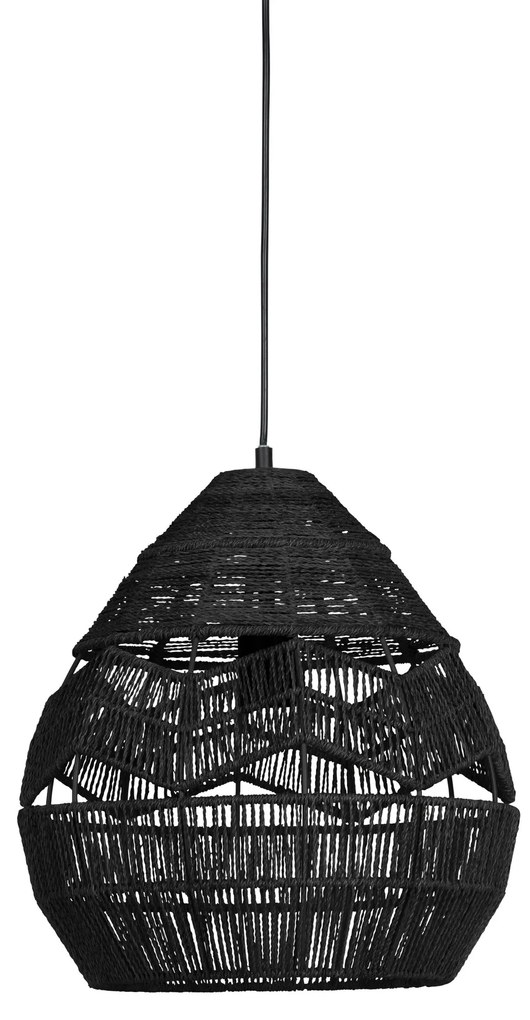 WOOOD Závěsná lampa Adelaide černá Ø35cm