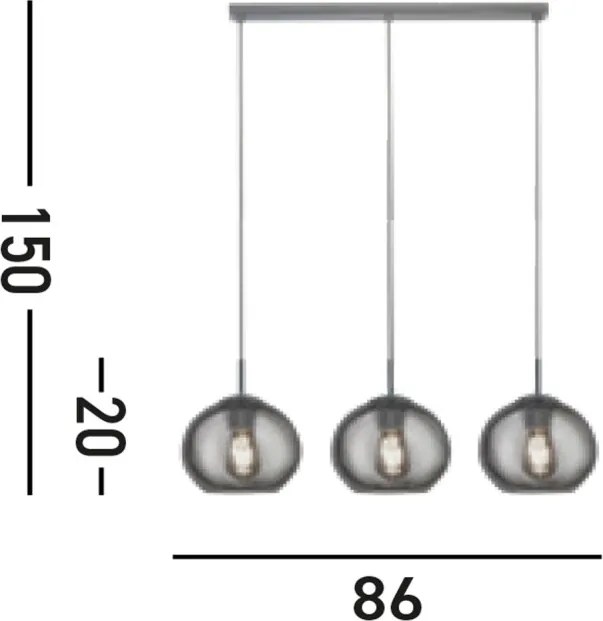 Searchlight 1623-3SM Trojité závěsné svítidlo BALLS SMOKE