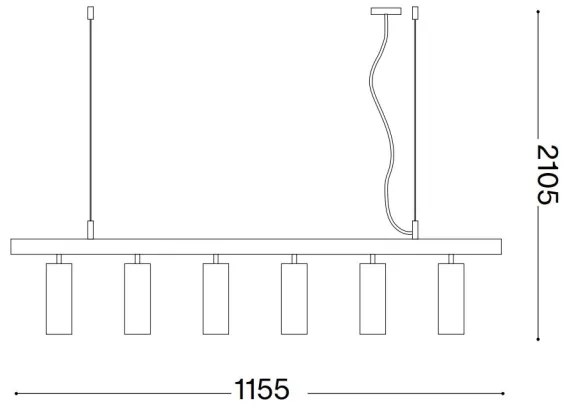 Ideal Lux - LED Lustr na lanku DYNAMITE 6xGU10/7W/230V CRI 90 bílá