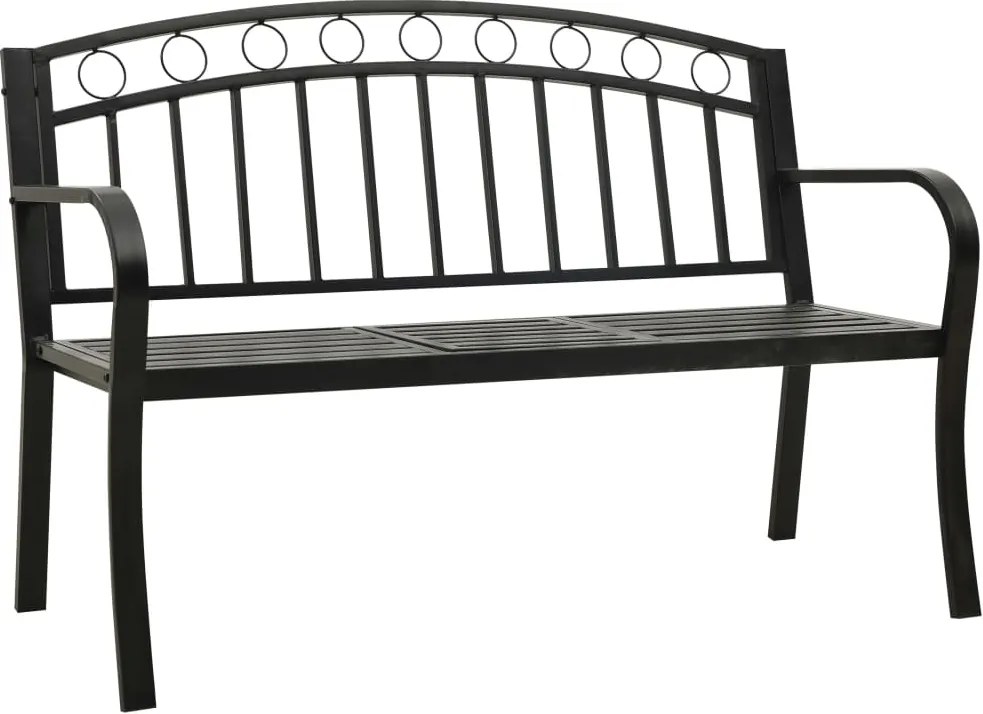 Zahradní lavice se stolkem černá 120 cm ocel 319584