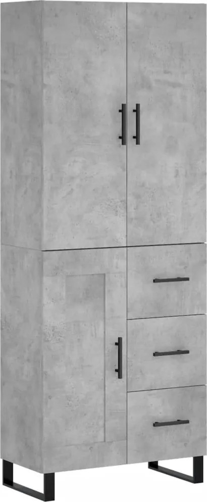 Skříň highboard betonově šedá 69,5x34x180 cm kompozitní dřevo 3196039