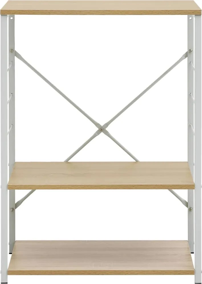 Skříňka na mikrovlnku bílá a dub 60 x 39,6 x 79,5 cm kompozit 288237