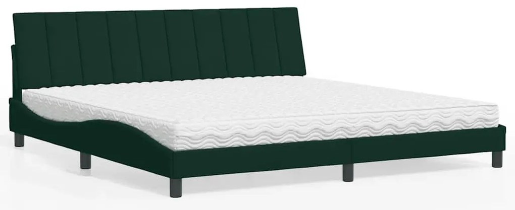 Postel s matrací Hanko tmavě zelená 200 x 200 cm samet 3208619