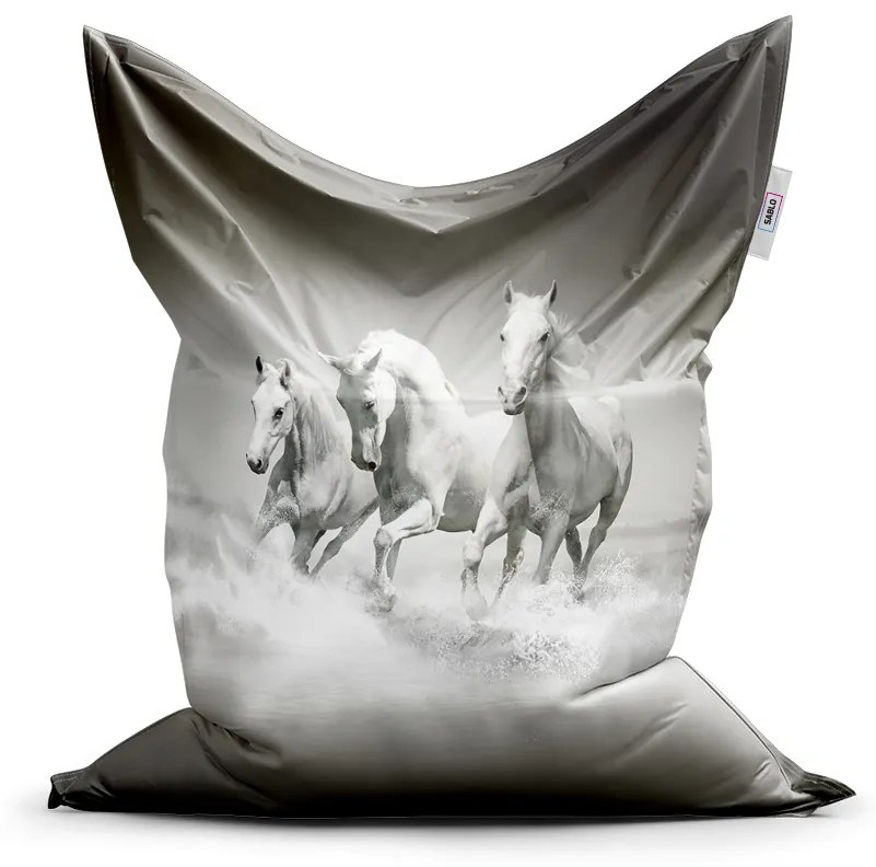 Sedací vak SABLO - Bílí koně 200x140 cm