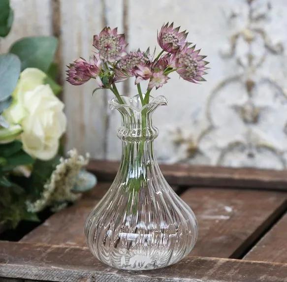 Chic Antique Váza Flower Drop, čirá barva, sklo