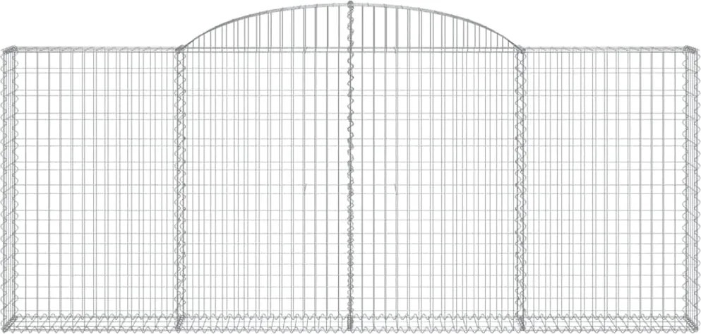 Klenuté gabionové koše 3 ks 300x30x120/140cm pozinkované železo 3146540