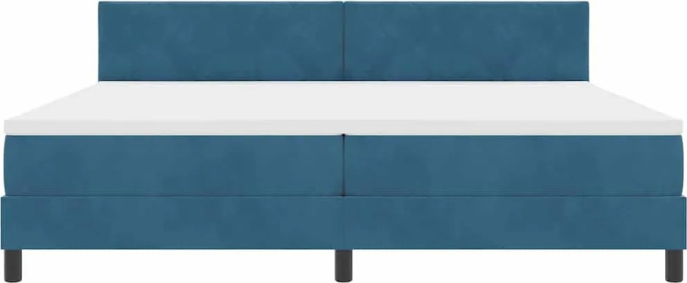 Postel s boxspringem s čelo Tmavě modrá 200 x 200 cm samet 3339264