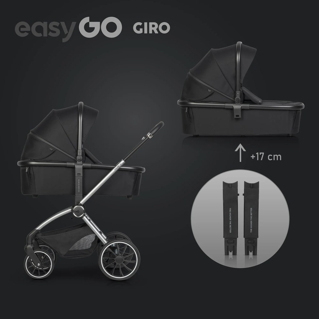 Kombinovaný kočárek EasyGo Giro 2v1 Ebony Black