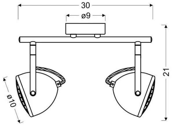 Bodové svítidlo PENT 2xGU10/50W/230V
