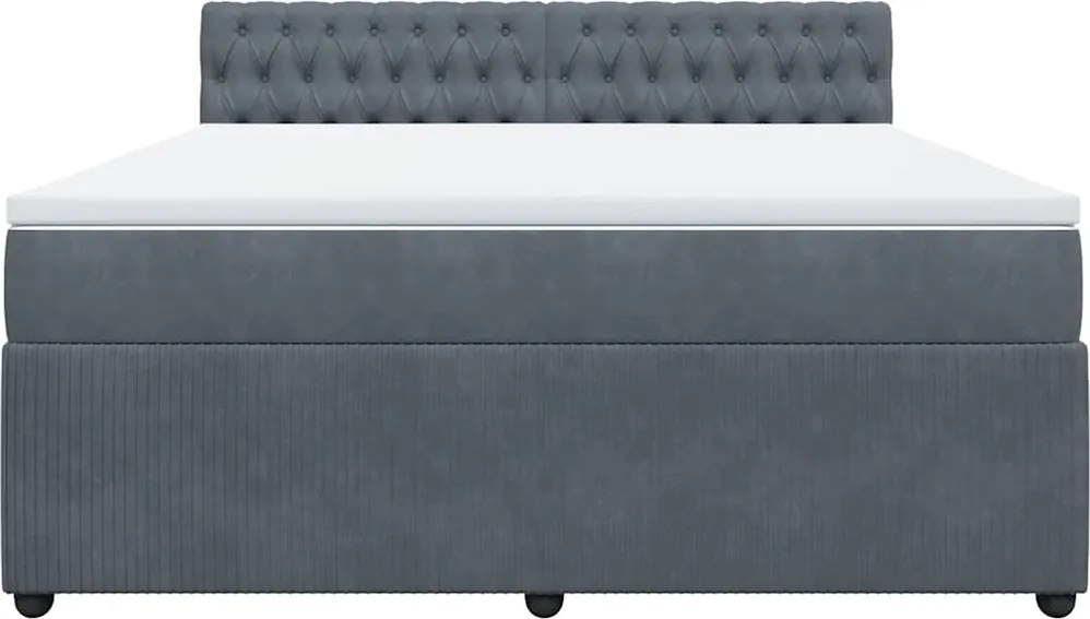 Box spring postel s matrací tmavě šedá 180x200 cm samet 3287813