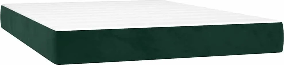 Box spring postel s matrací tmavě zelená 140x200 cm samet 3127556