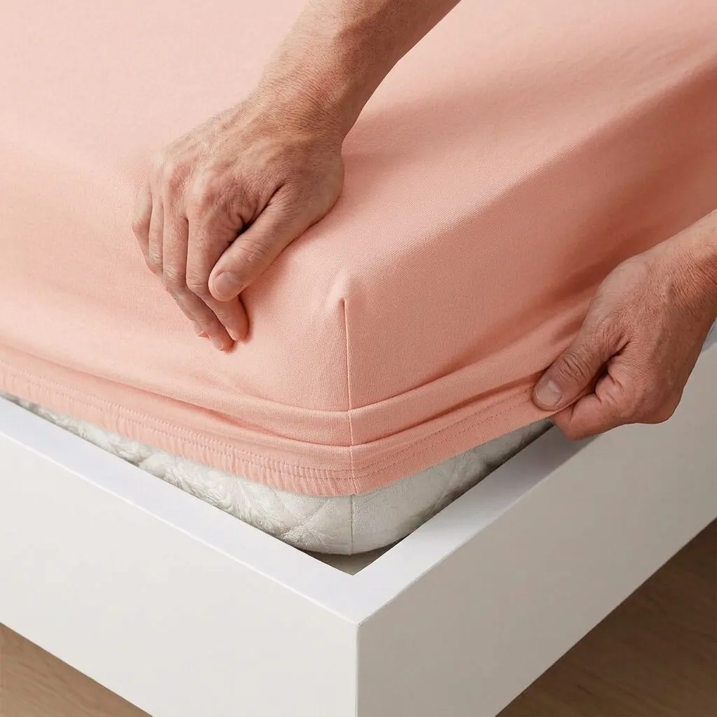 4Home Jersey prostěradlo DELUXE pudrová, 90–100 x 200 cm, 90–100 x 200 cm