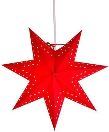 STAR TRADING Závěsná svítící hvězda Bobo Red 34 cm, červená barva, papír