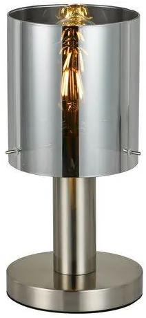 Stolní lampa SARDO, stříbrné, kouřové sklo Italux Sardo TB-5581-1-SC+SG