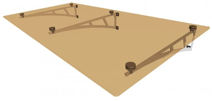 strisky-polymer.cz Skleněná stříška nad vchod s rameny 200 cm bronzové sklo 10mm ESG