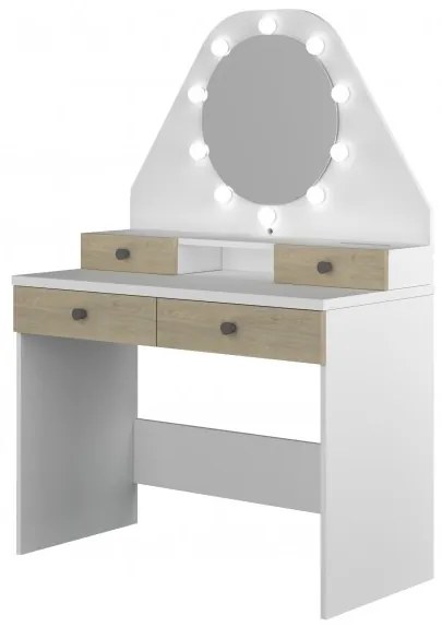 Sconto Toaletní stolek STARLET dub/bílá