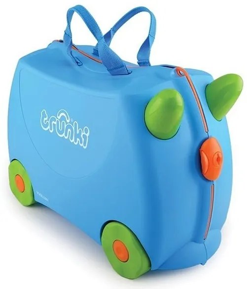 Trunki Dětský cestovní kufr odrážedlo zvířátka modrá