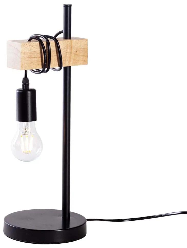 Stolní lampa z černého kovu v netradičním designu
