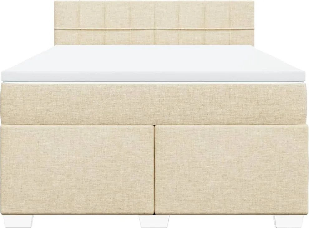 Box spring postel s matrací krémová 160x200 cm textil 3285944