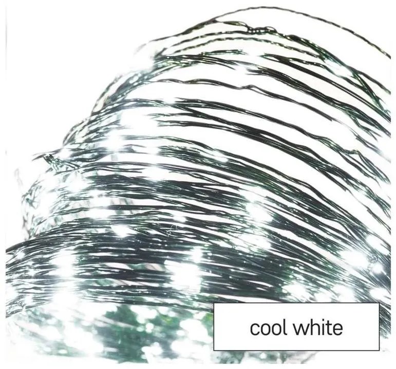 Světelný řetěz emos led vánoční nano řetěz zelený, 7,5 m, venkovní i vnitřní, studená bílá, časovač