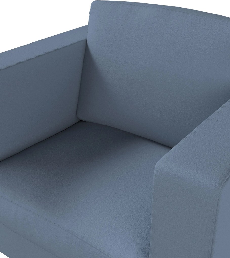 Potah na křesko IKEA Karlanda, krátký barva modrá látka pletený vzor