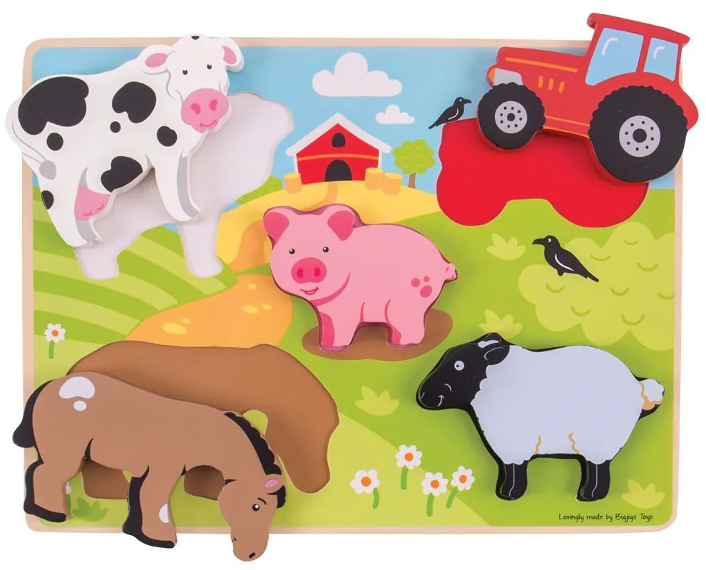 Bigjigs Toys Vkládací puzzle farma