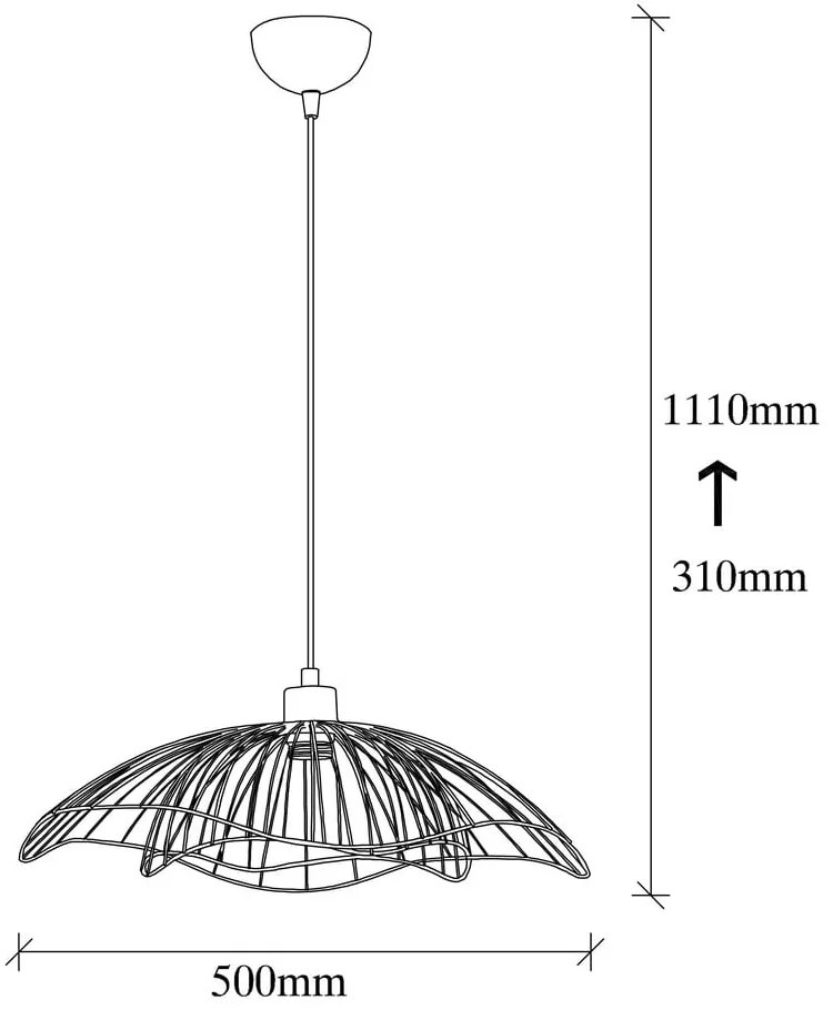 Černé závěsné svítidlo s kovovým stínidlem ø 50 cm Farac – Opviq lights