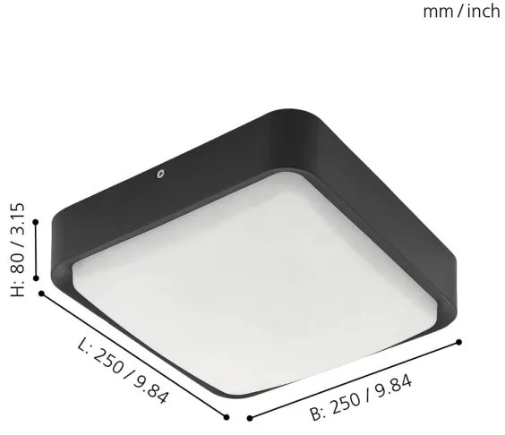 Eglo 33573 - LED Stmívatelné venkovní stropní svítidlo PIOVE-C LED/14W/230V IP44