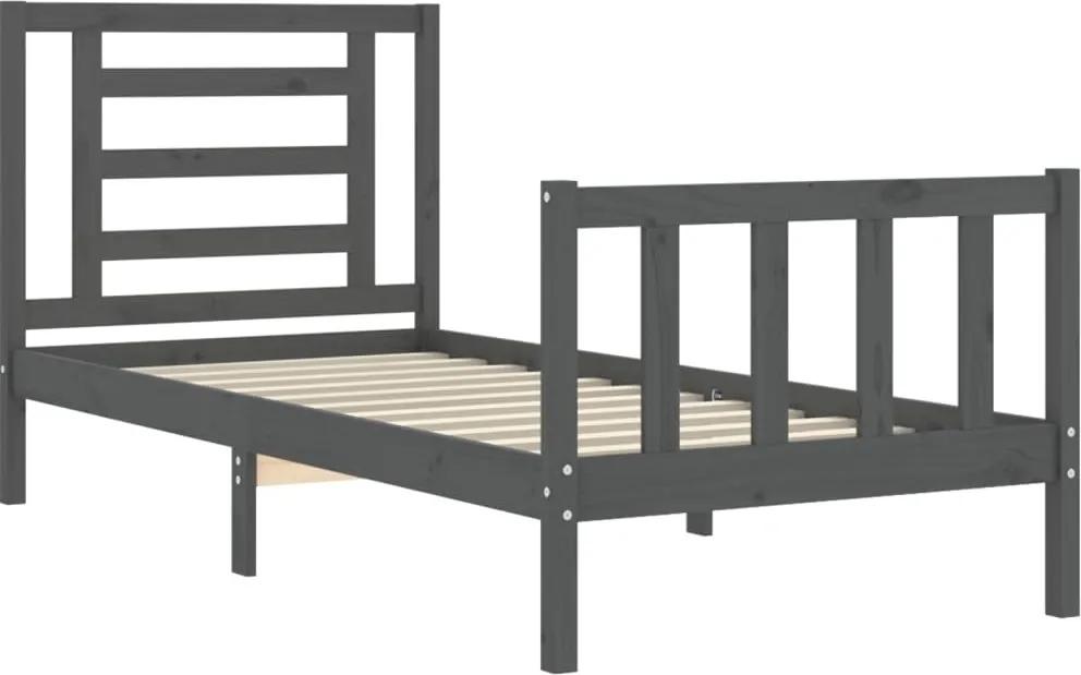 vidaXL Rám postele s čelem 90 x 200 cm masivní dřevo [3192868] Barva: Černá