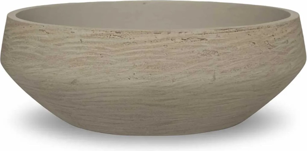 Dekorační mísa SKRELLE, vláknocement, 45x16 cm, béžová