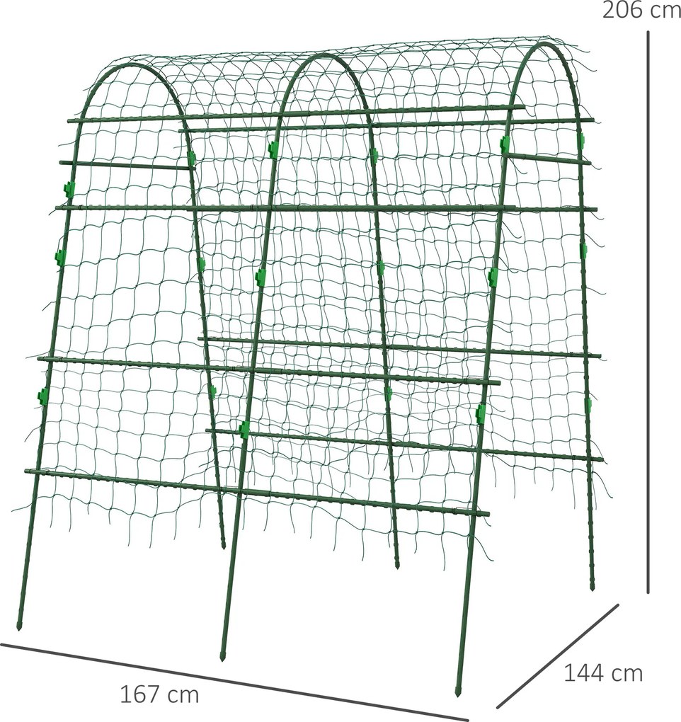 Velký lezecký oblouk, síť proti ptákům, snadná instalace, kov, 144 x 167 x 206 cm