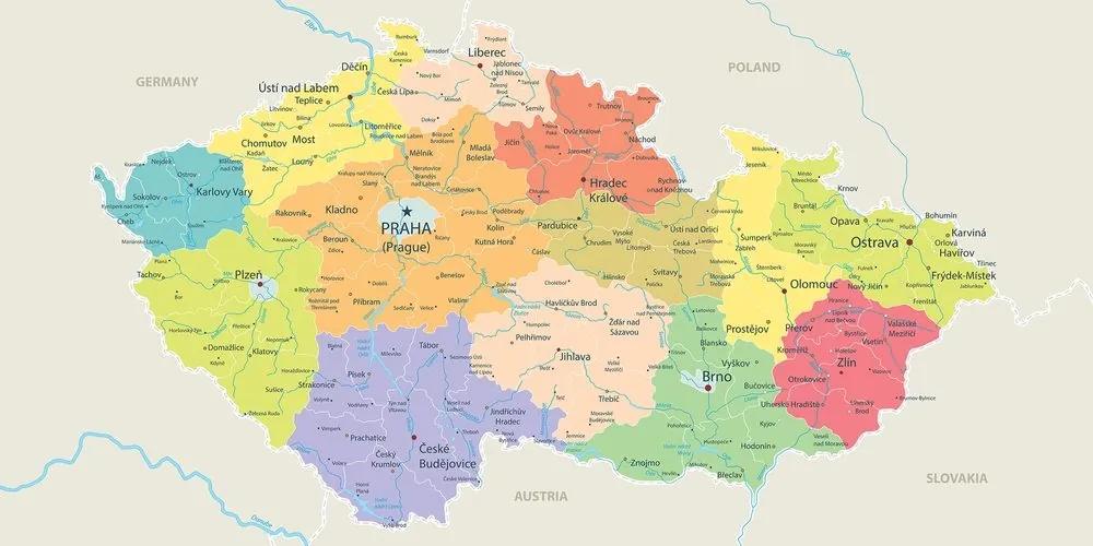Obraz mapa České republiky - 100x50