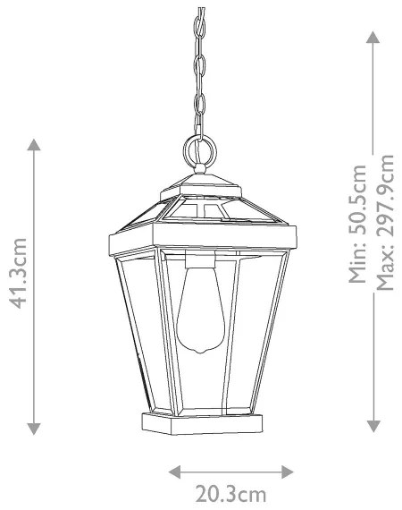 Quoizel QZ-RAVINE8-M - Venkovní lustr na řetězu RAVINE 1xE27/60W/230V IP23 hnědá