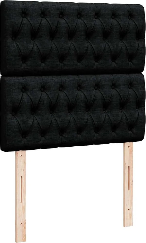 Box spring postel s matrací černá 90x200 cm textil 3291948