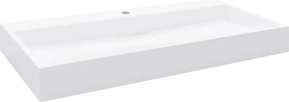 Umyvadlo 100 x 46 x 11 cm minerální/mramorový kompozit bílé 144066