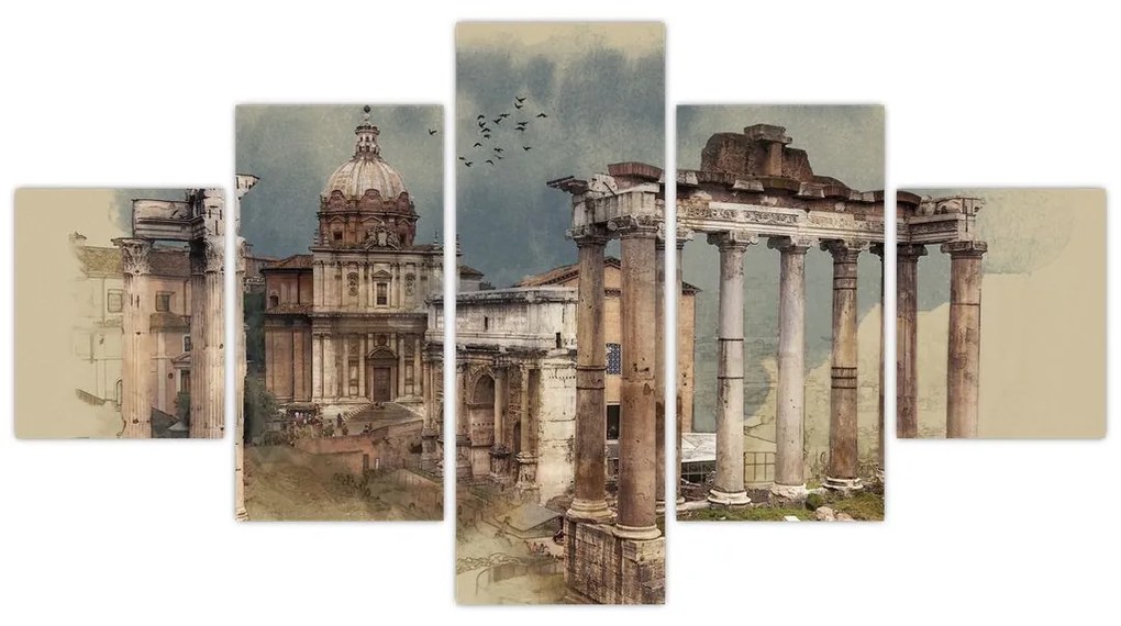 Obraz - Forum Romanum, Řím, Itálie (125x70 cm)