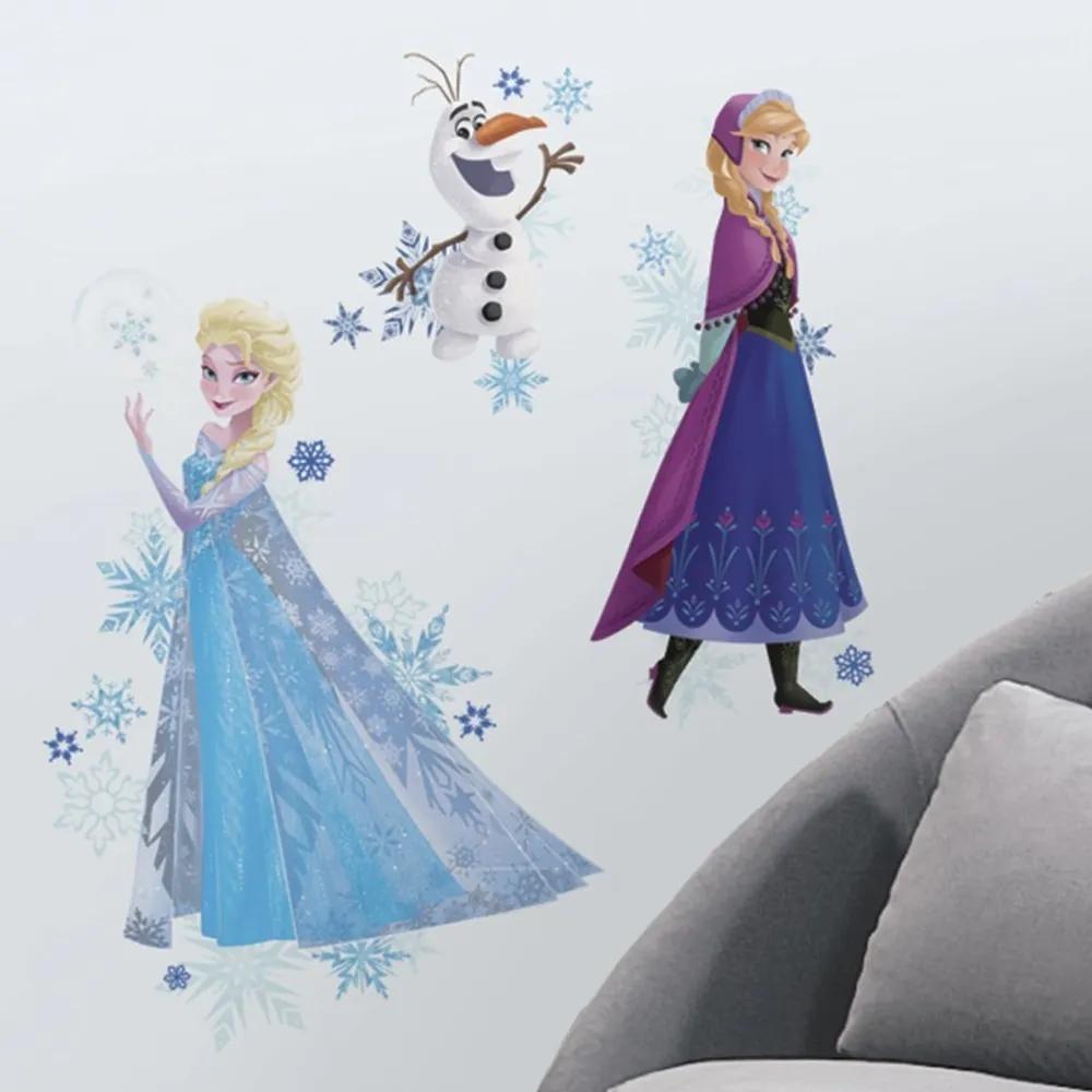 RoomMates, Samolepky Ledové království. Frozen Anna, Elsa a Olaf (28cm-58cm). Samolepící dekorace a obrázky