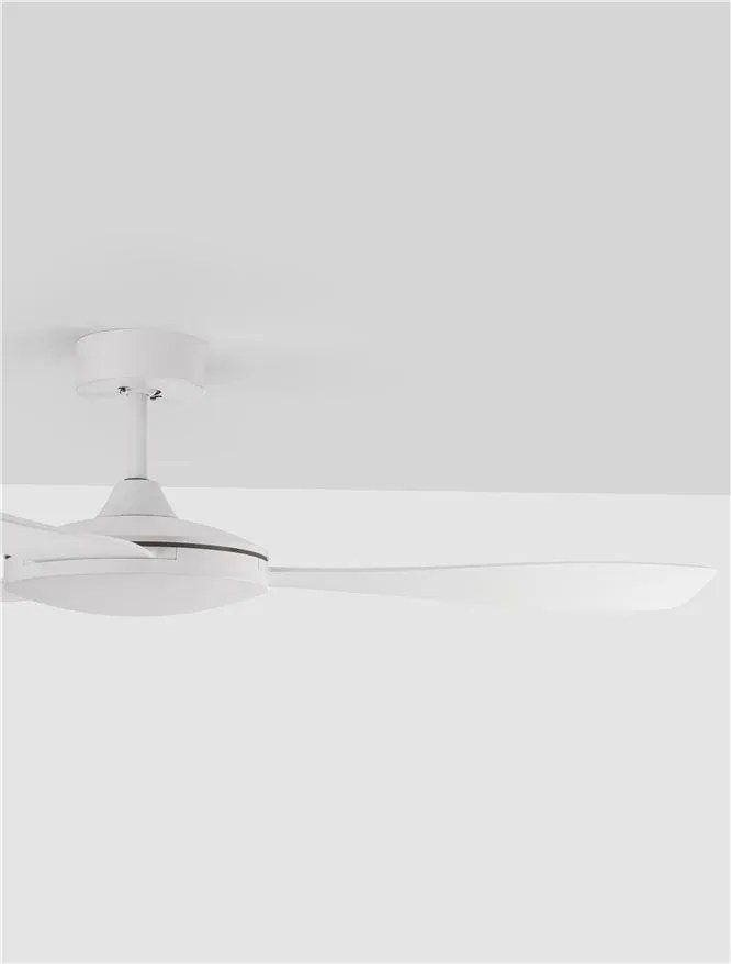 NV 9952360 Stropní ventilátor BLAIRE tělo z hliníku matná bílá a sklo 3ABS bílé listy - NOVA LUCE