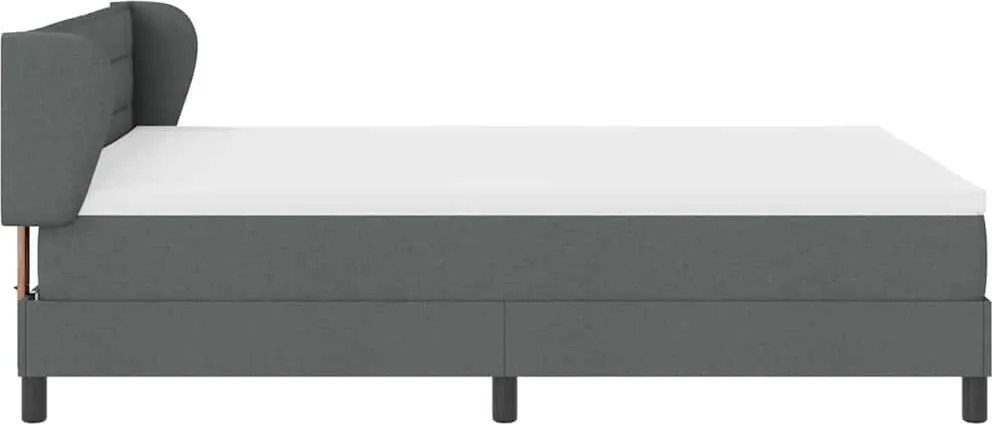 Postel s boxspringem s čelo Tmavě šedá 160 x 200 cm textil 3339969