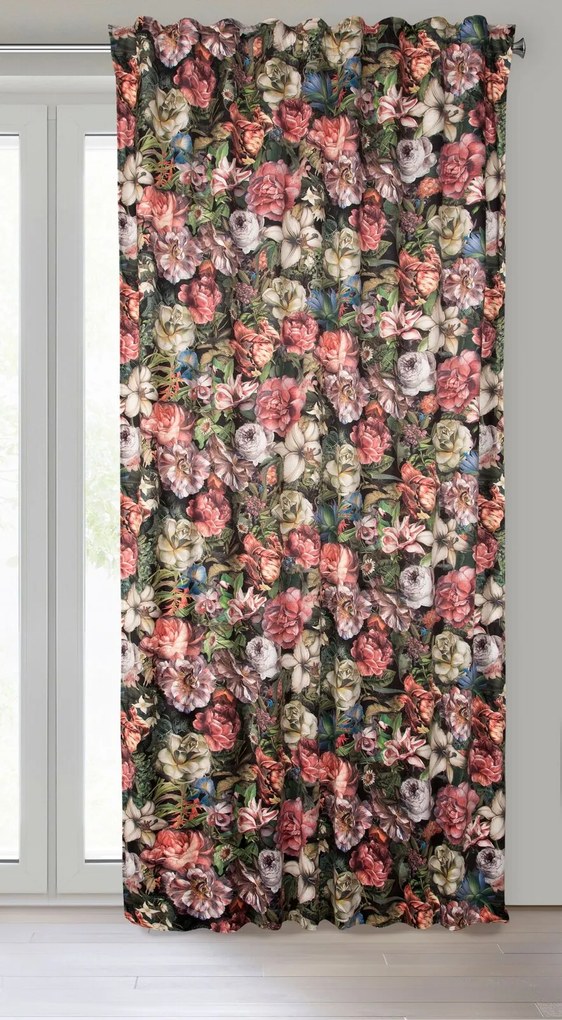 ZATEMŇOVACÍ ZÁVĚS NA PÁSCE PEONIA 140X270 CM VZOROVANÁ