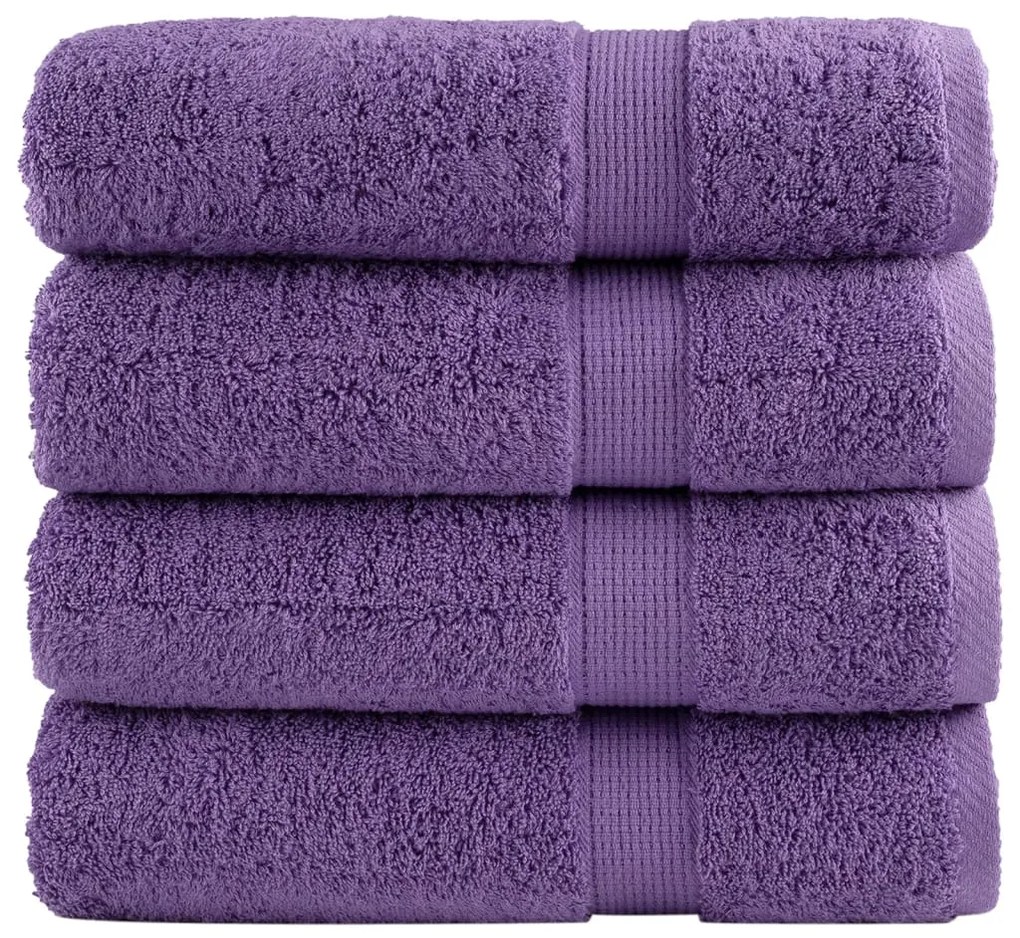 Premium ručníky SOLUND 4 ks fialové 70 x 140 cm 600 g/m² 137357