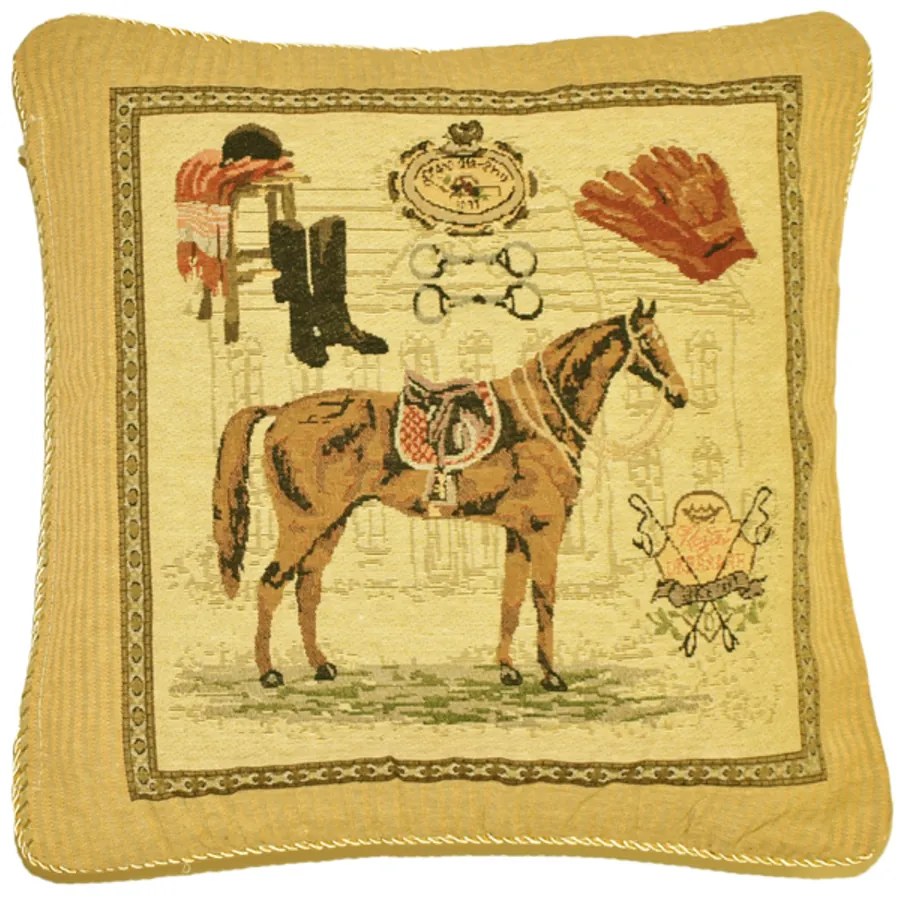 Návlek na polštář, Ornament Kůň, barevný, 43 x 43 cm