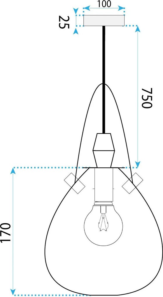 Toolight Toolight, závěsné svítidlo 1xE27, APP1774-1CP, černá-šedá, OSW-09664