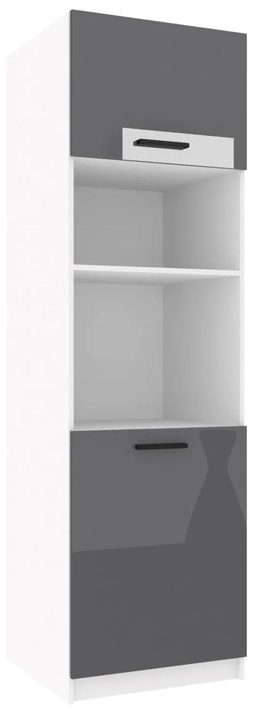 Vysoká kuchyňská skříňka Belini pro vestavnou troubu 60 cm šedý lesk  INF SSP60/1/WT/S/0/B1