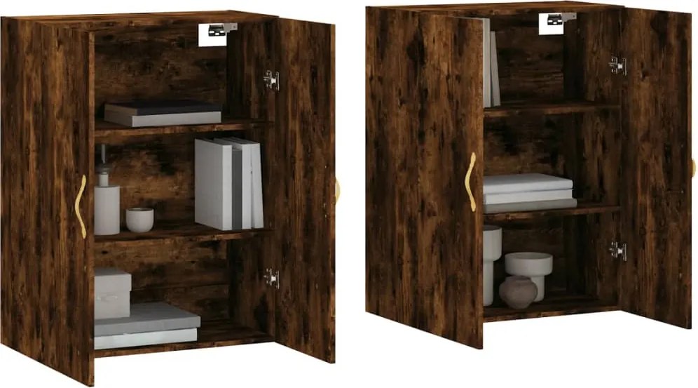 Nástěnné skříňky 2 ks kouřový dub 69,5 x 34 x 90 cm 3195608