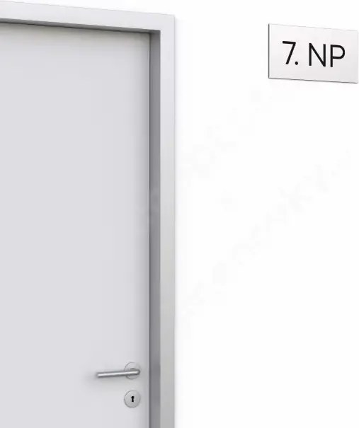 ACCEPT Označení podlaží "7. NP" - stříbrná tabulka - černý popis