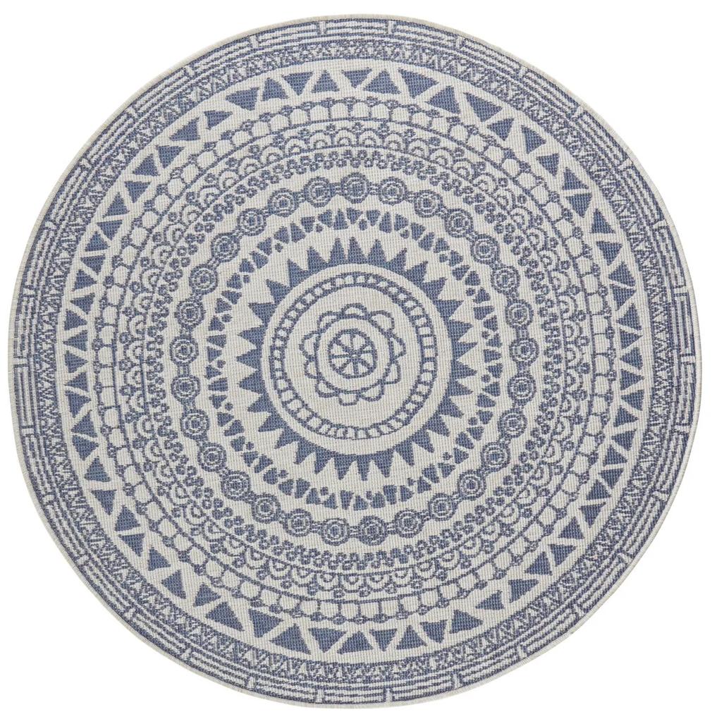 Bougari - Hanse Home koberce Kusový koberec Twin Supreme 103859 Blue/Cream - 140x140 (průměr) kruh cm