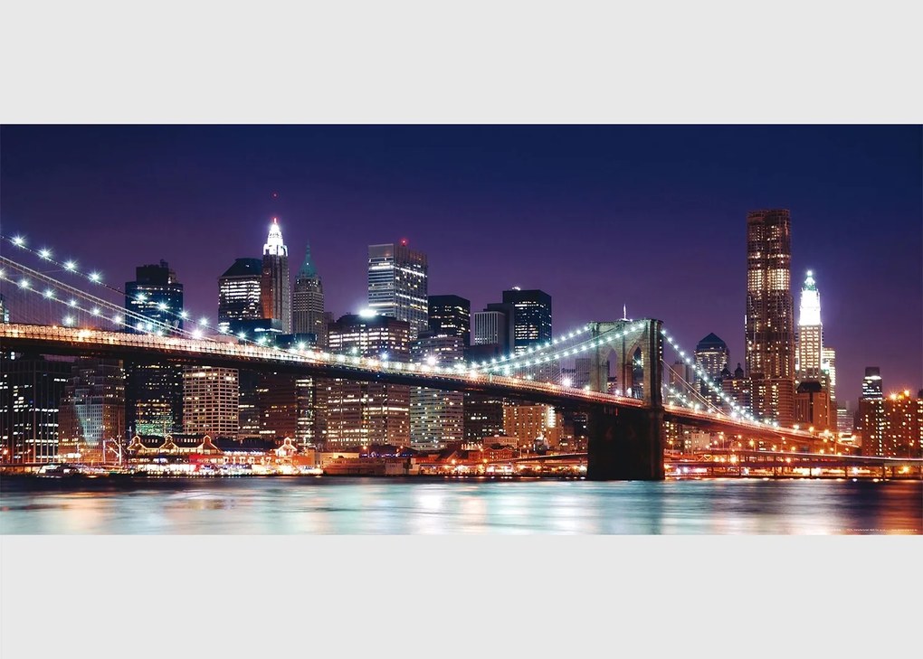 Vliesová fototapeta na zed' Brooklynský Most Večerem | 202 x 90 cm | DFTNH2714