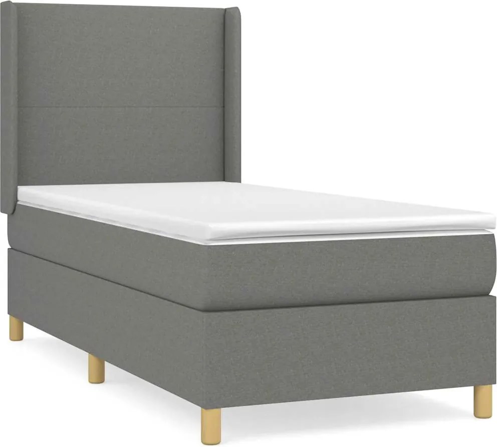 Box spring postel s matrací tmavě šedá 90x190 cm textil 3131794