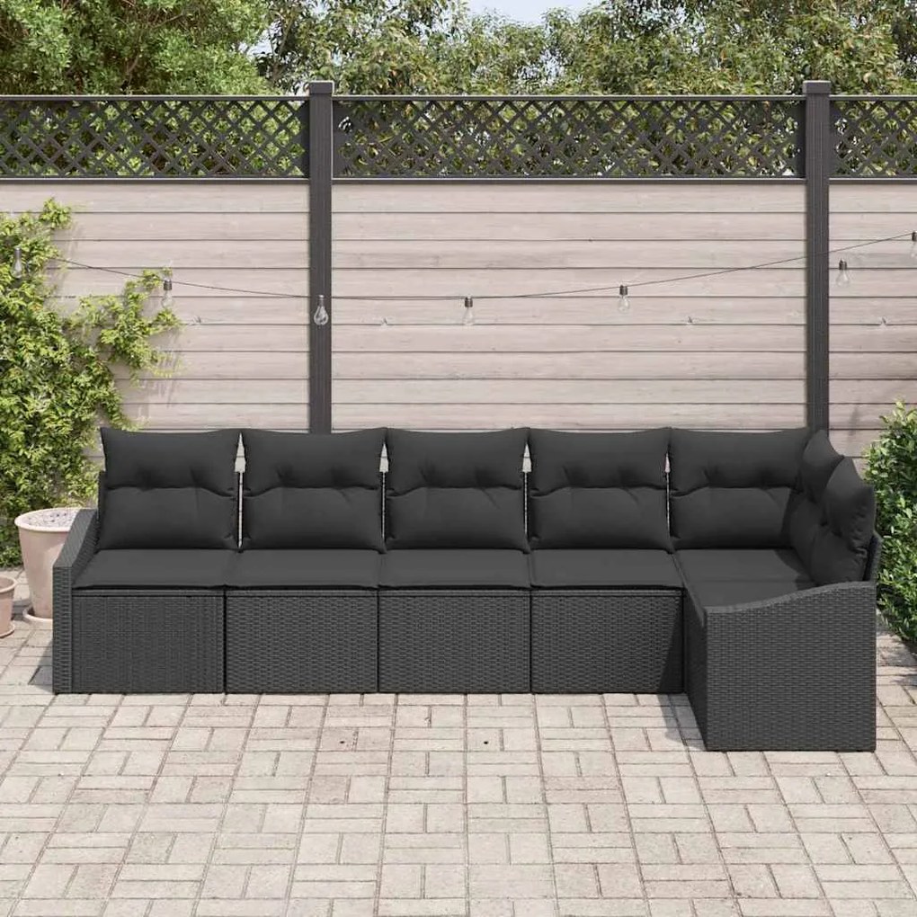 Set pohovek 6 ks Černá polyratan 3346743